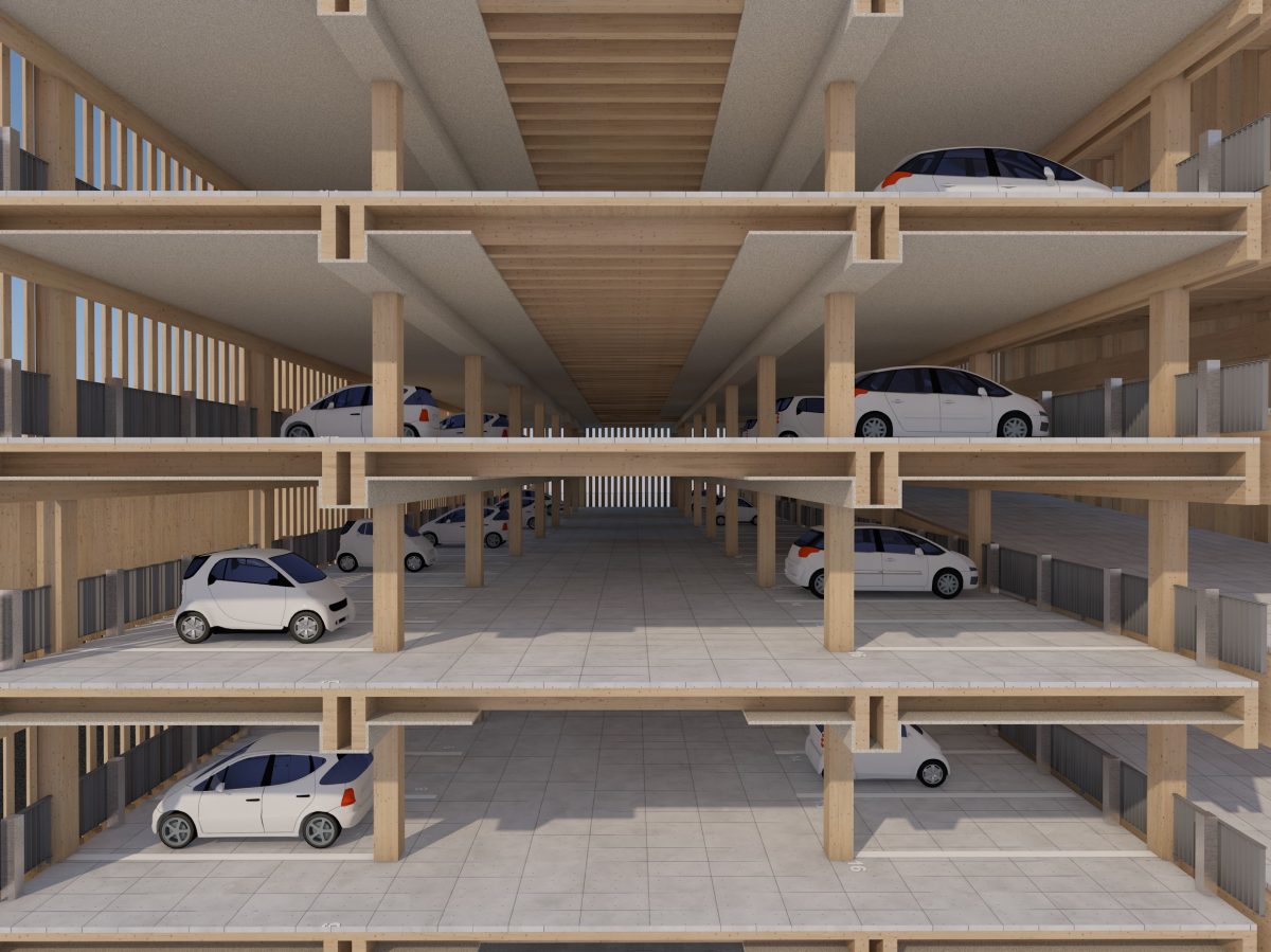 A car park made of wood - Puuinfo
